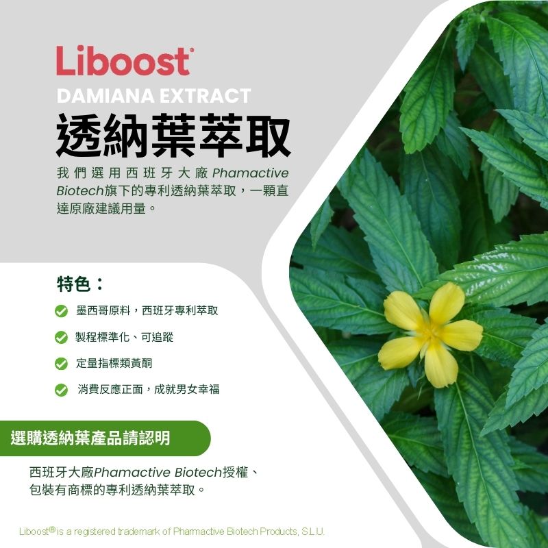 Ur-Boost 西班牙專利透納葉 Liboost 達米阿納葉萃取 300mg/顆 60顆/瓶 全素【你的補充品】 | 蝦皮購物