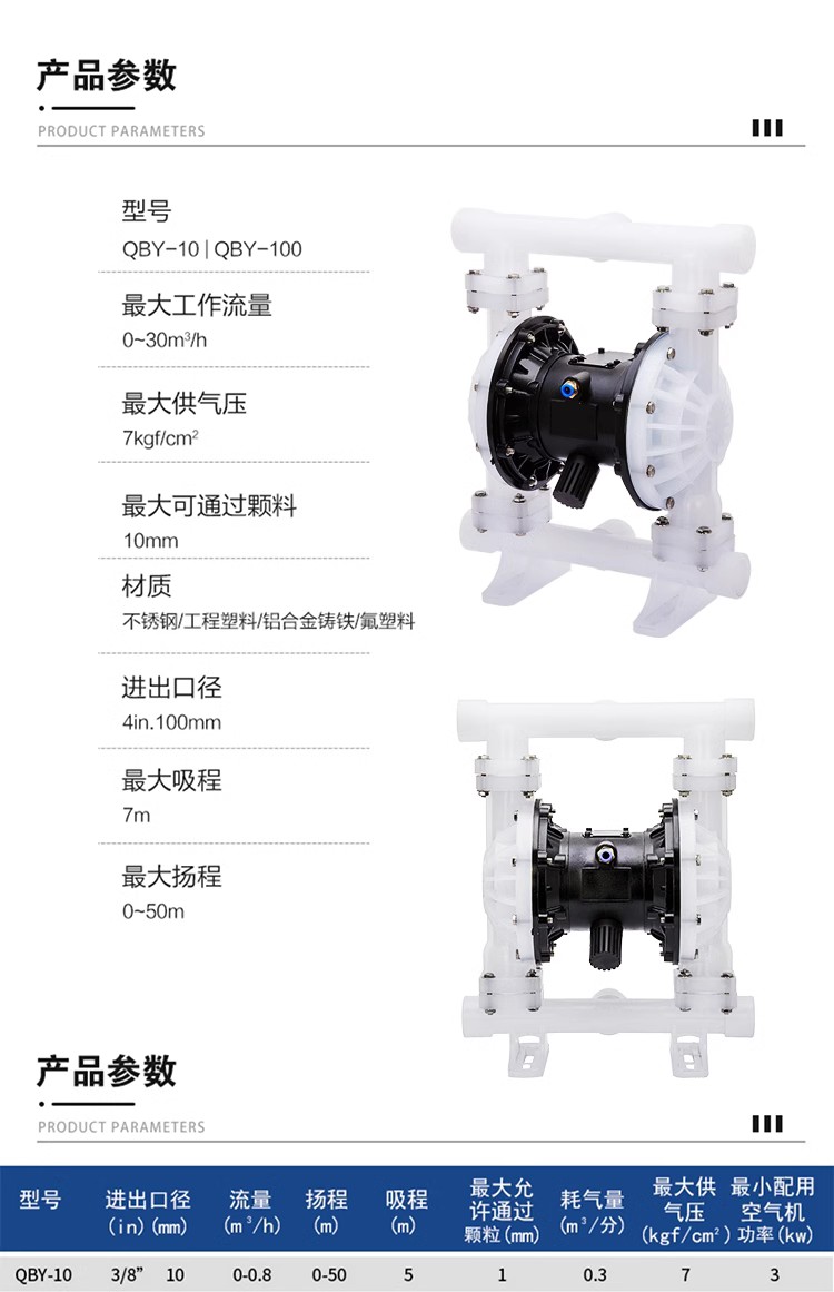 氣動隔膜泵 壓濾機泵 PP工程 塑料QBY25-40防爆 耐腐蝕 不銹鋼 鋁合金壓濾機泵 | 蝦皮購物