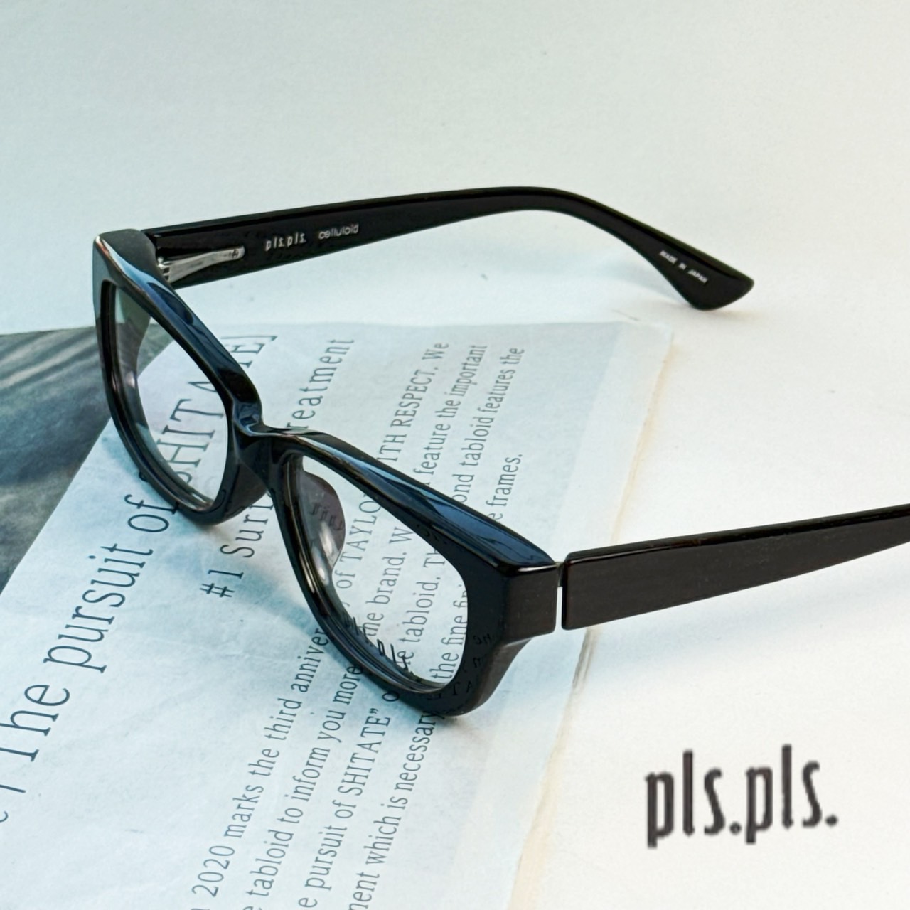 pls .pls .】日本賽璐璐｜彈性鉸鏈｜日本手工框｜長方圓黑框｜附原廠盒｜出清 ｜PLS20【唯光眼鏡】 | 蝦皮購物