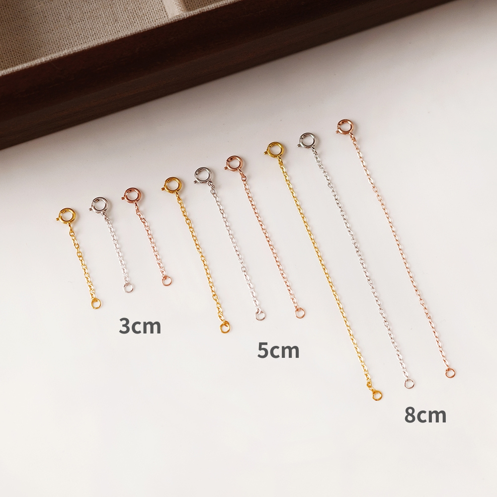 [純銀.加長鏈] 項鍊手鍊延長 配件【UME】DIY配件/彈簧扣/純銀鍊/S925純銀 | 蝦皮購物