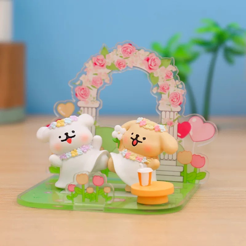 台灣現貨】條紋線條小狗 盲盒 盲抽 盒玩可愛生活場景 亞克力擺件 驚喜禮物 12F2-0097 4I | 蝦皮購物