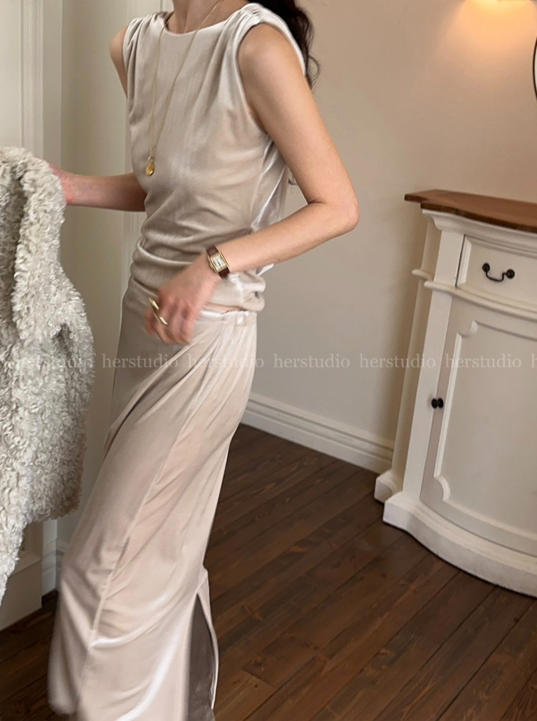 HERStudio韓國代購 約會必備性感露背絲絨背心(3col) | 蝦皮購物