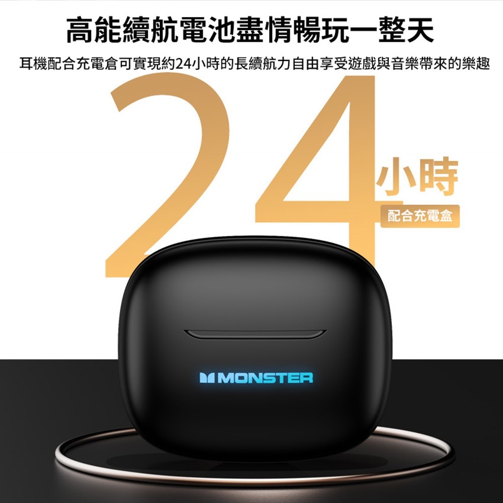 MONSTER 魔聲 MON-XKT26 主動式降噪低延遲藍牙耳機 [富廉網] | 蝦皮購物