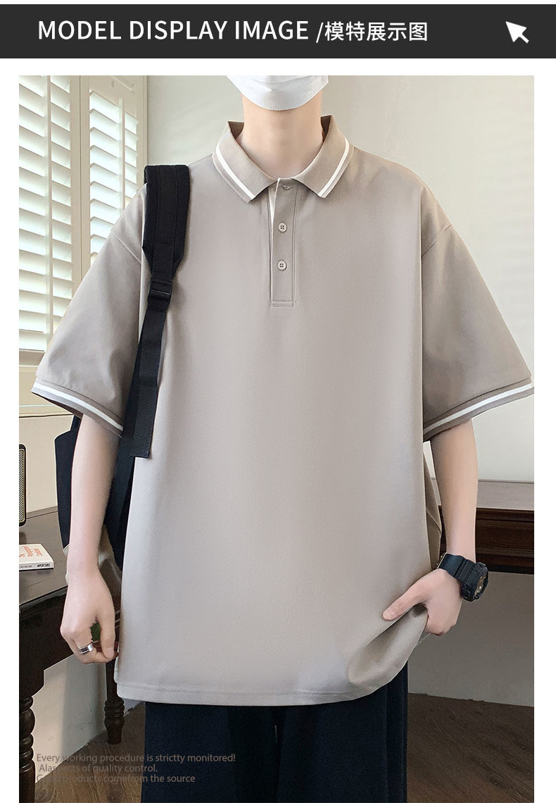 POLO衫大碼M-8XL短袖t shirt 拼接撞色翻領T恤 韓版Y2K上衣 速幹透氣冰氧涼爽 吸濕排汗休閒百搭寬鬆上衣 | 蝦皮購物