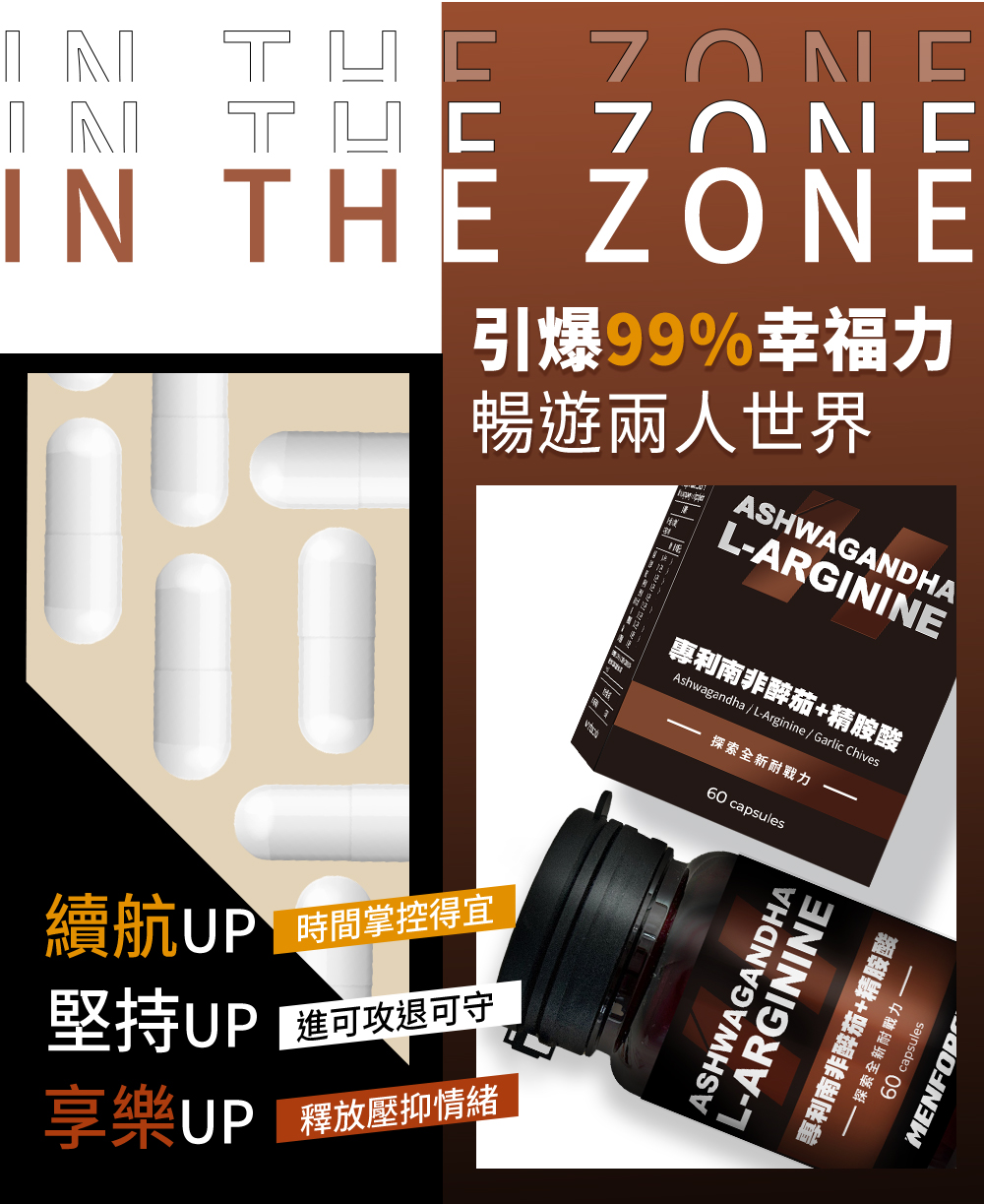 MENFORCE 專利南非醉茄+精胺酸 (60粒/瓶)【2瓶組】幸福耐力/舒壓調節/滋補強身/堅持到底/一氧化氮/醉茄素 | 蝦皮購物