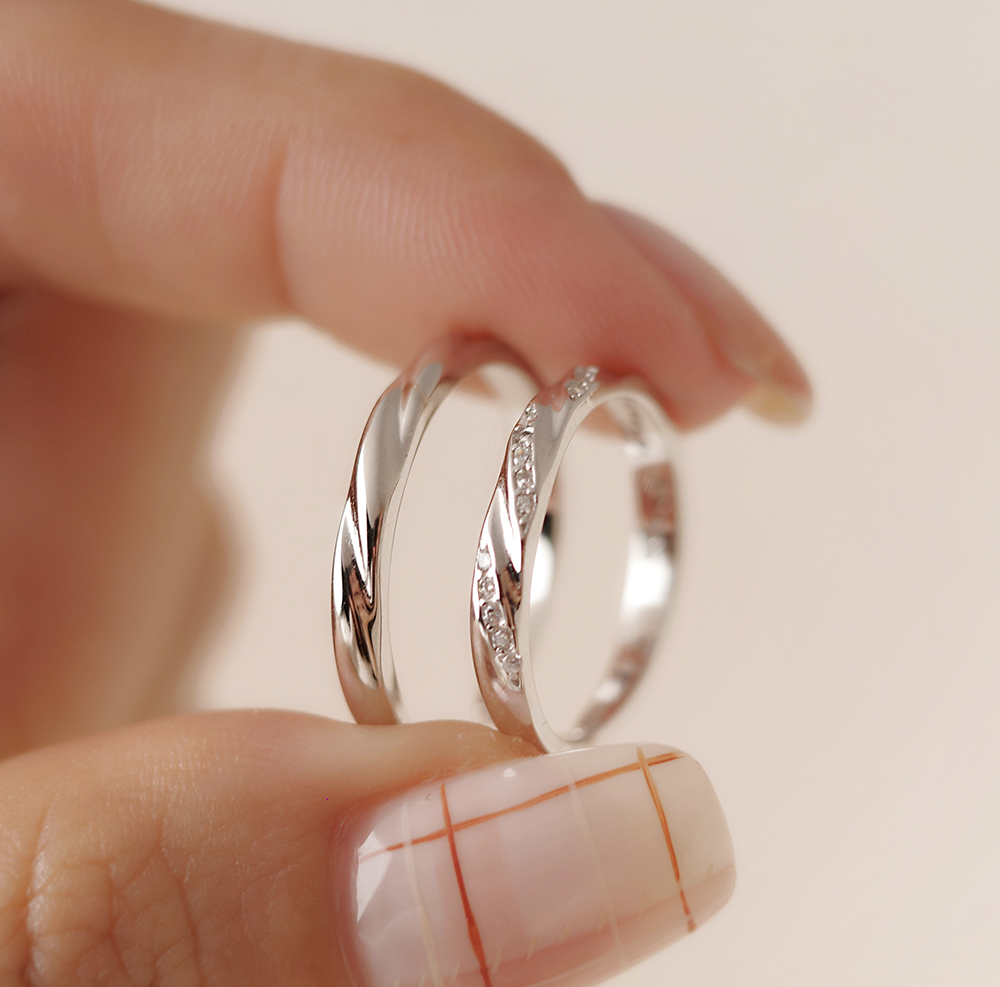 [全純銀.戒指] 牽絆 情侶對戒【UME】S925純銀對戒 / 戒圍可微調 / 情侶戒指 | 蝦皮購物