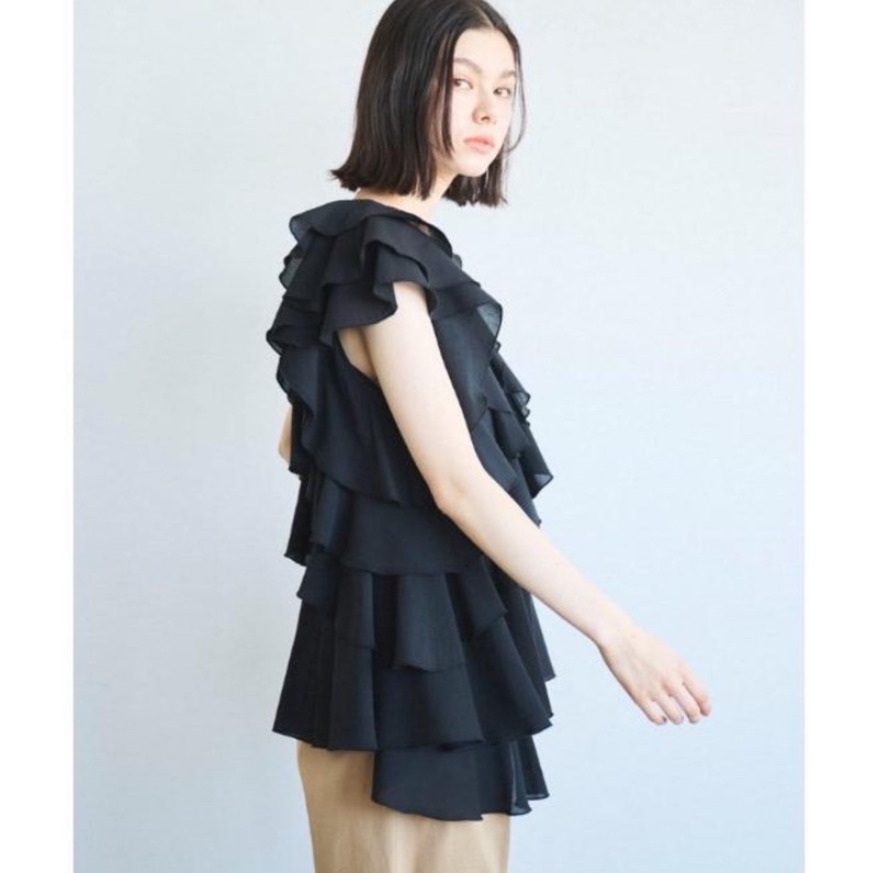 Cocodeal Luxe大熱畫報款 甜美荷葉層次蛋糕短版娃娃洋裝 襯衫 藏青 | 蝦皮購物