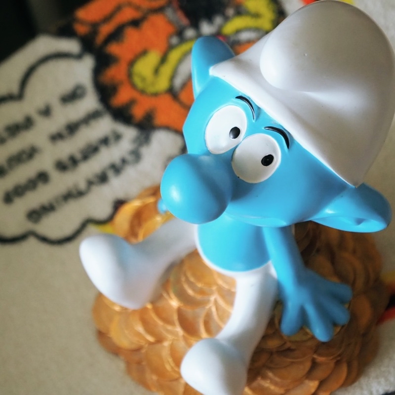2011年 藍色小精靈 存錢桶 存錢筒 Smurf Smurfs Bank | 蝦皮購物