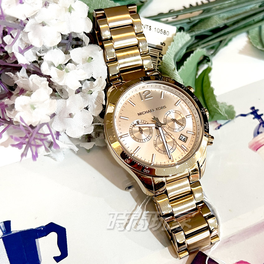MK 邁可·寇斯 MICHAEL 三眼錶 MK6796 原價10580 個性大錶徑 計時 女錶 不銹鋼 玫瑰金【時間玩家 | 蝦皮購物