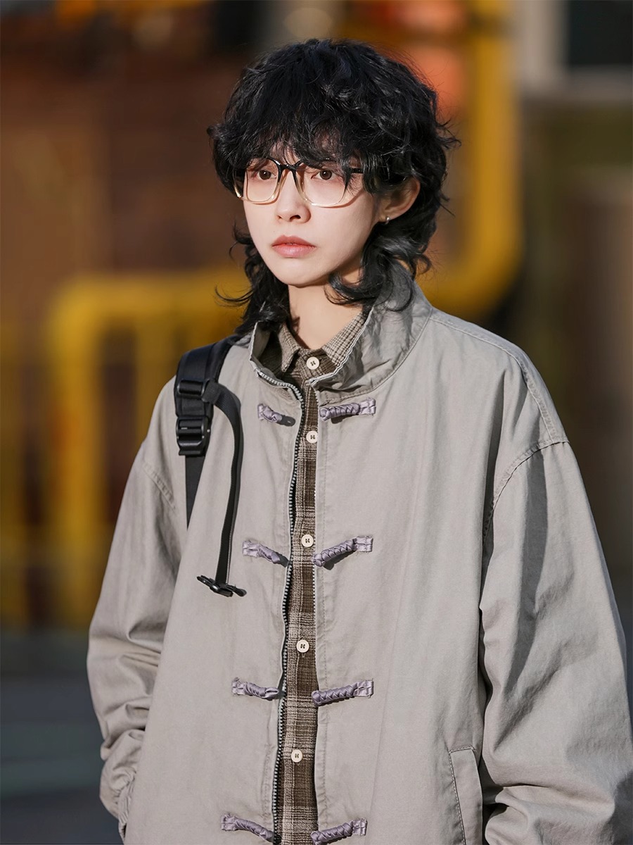 【⭐️玖赫茲⭐️】新中式外套 復古外套 盤扣夾克 日系復古 棒球外套 男女情侶 休閒飛行夾克 寬鬆 工裝外套 大碼上衣 | 蝦皮購物