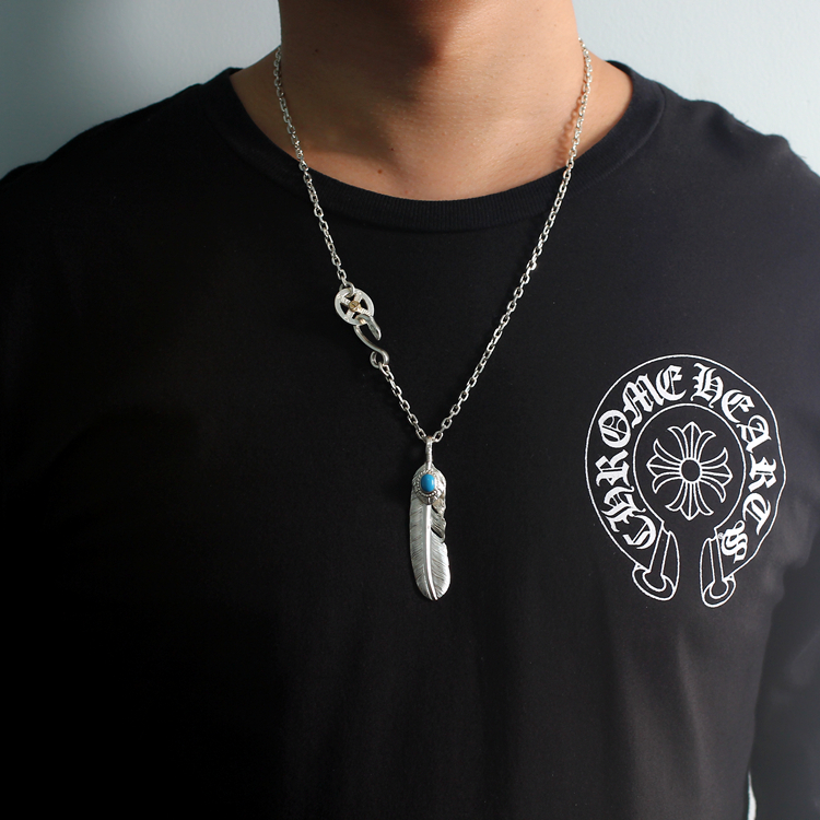 【全館免運】大銀家 s925 純銀 精工 GORO'S 高橋 松石 全銀 羽毛 配件 吊墜 | 蝦皮購物