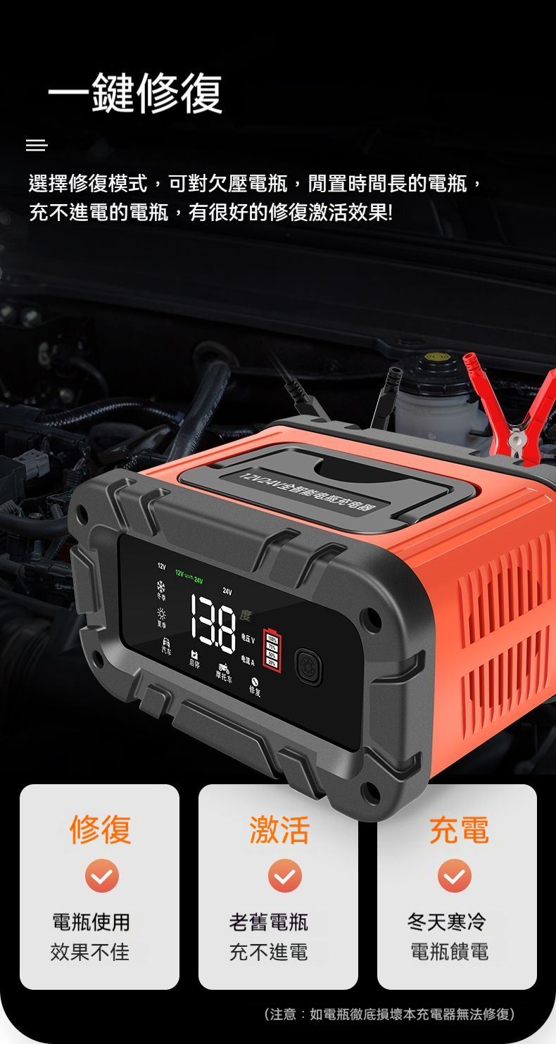 免運特惠 汽/機車電瓶充電器12V/24V 電壓110V 7段式 最高10A 修復電池 反接保護 12V/24V電瓶充電 | 蝦皮購物