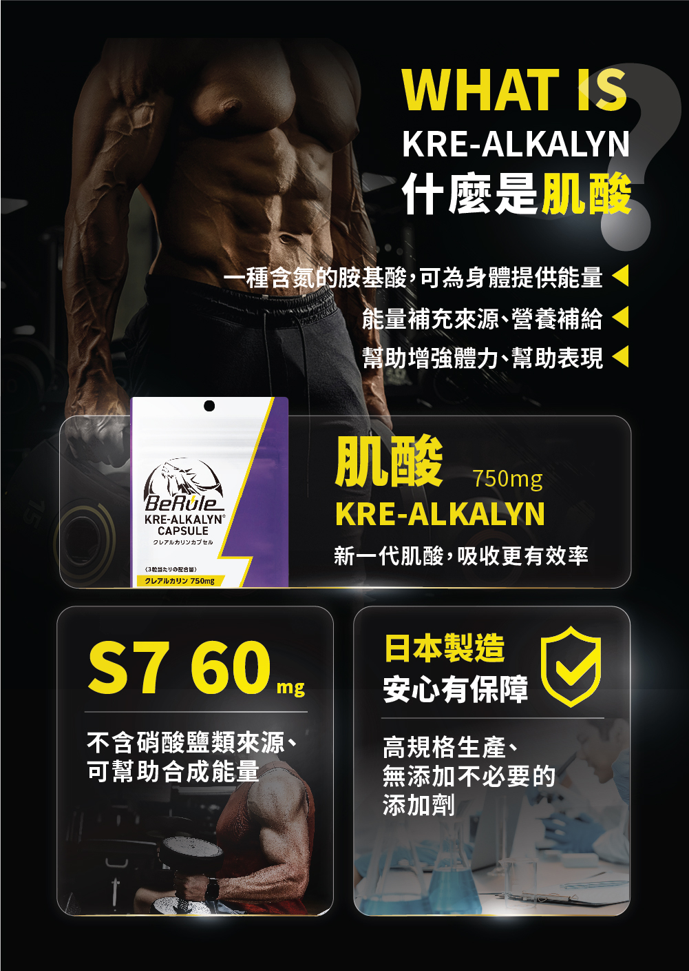 【BeRule】肌酸膠囊 90 粒/袋 | 蝦皮購物