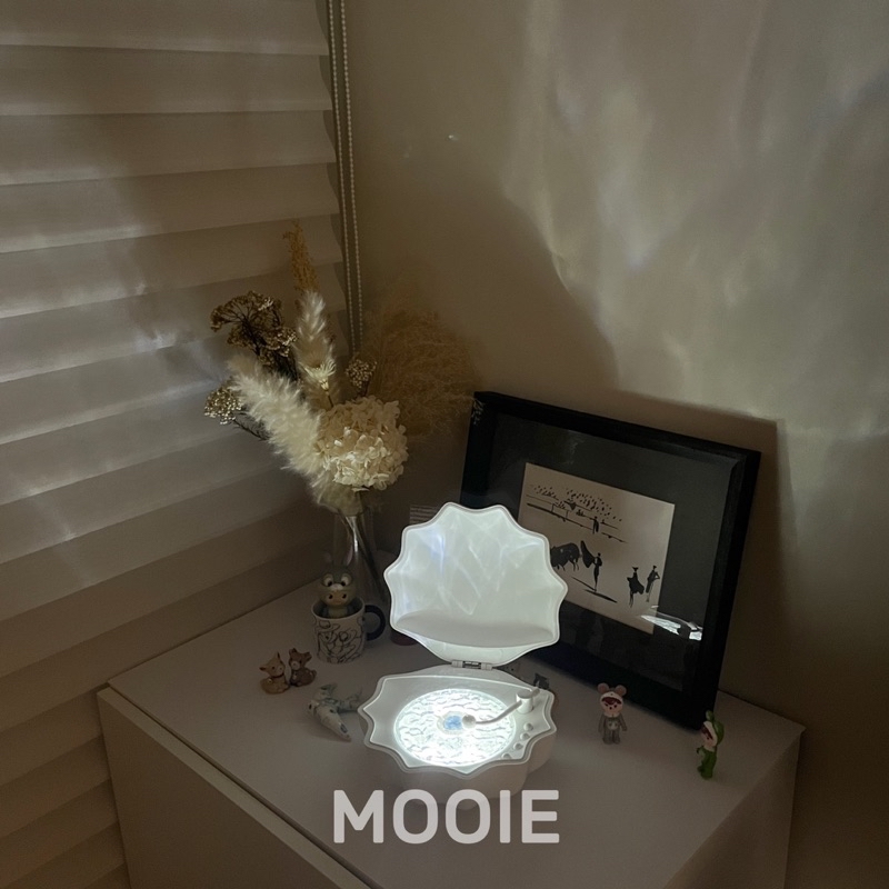 【MOOIE】 現貨24H出貨 貝殼水波紋夜燈白噪音音響 小紅書抖音推薦情人節聖誕節新年生日禮物 交換禮物 | 蝦皮購物