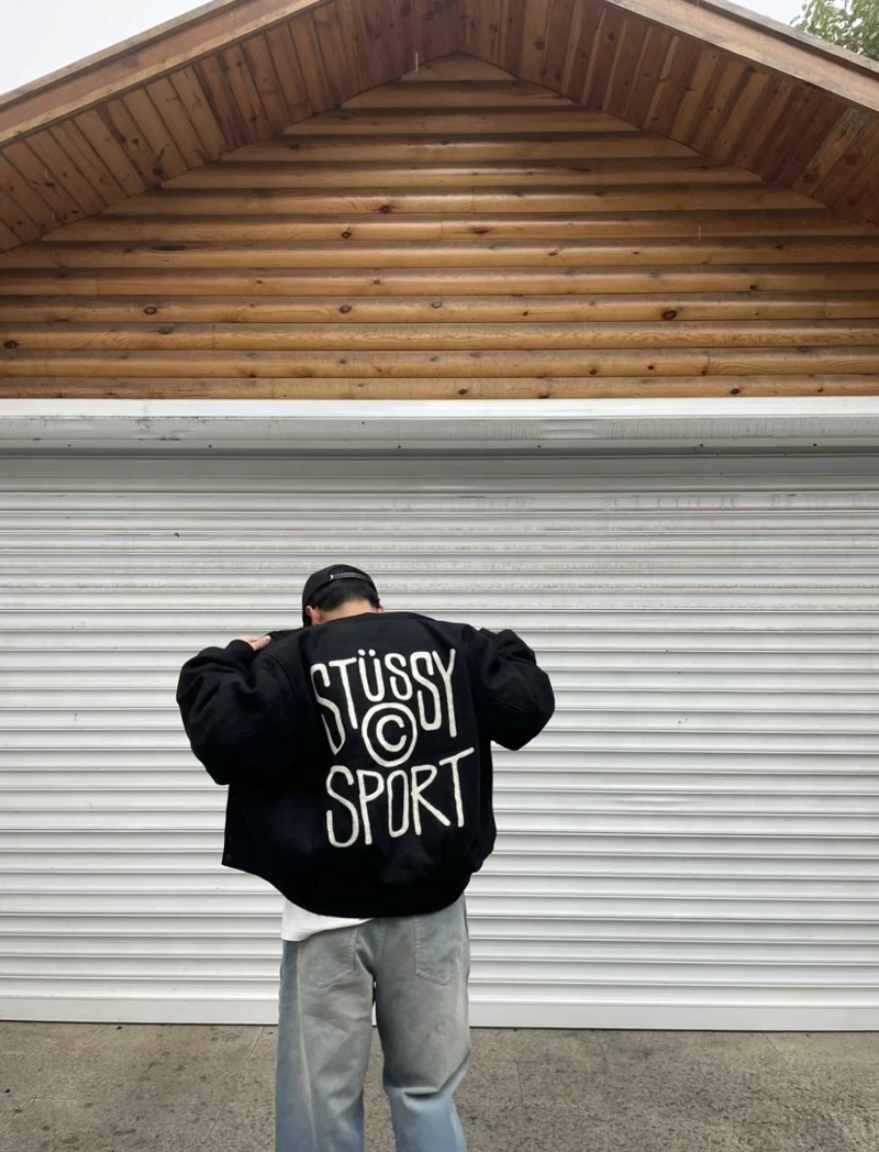 【Secret_seller】Stussy 24FW 植絨Logo 羊毛 棒球外套 | 蝦皮購物