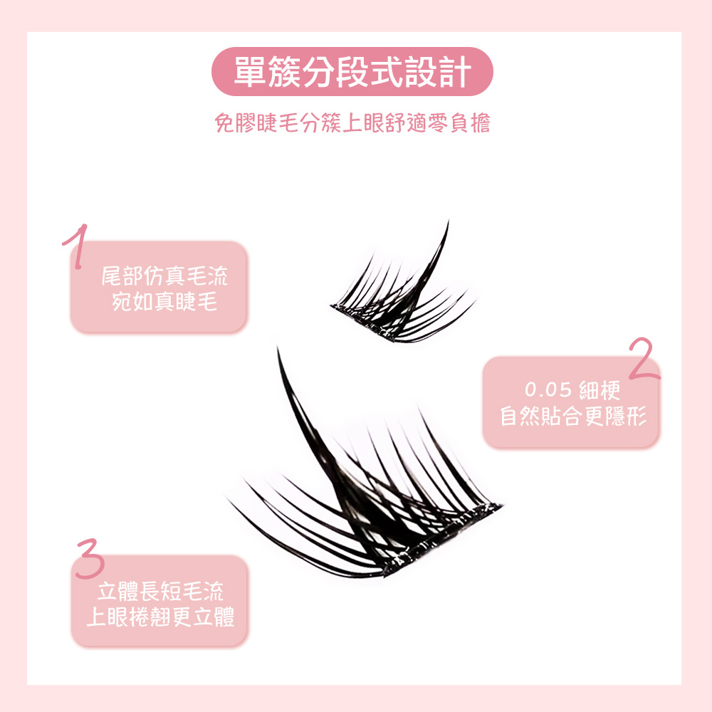 Miro.lu擬真軟毛分段式免膠假睫毛-自然纖長36入 自然 纖長 豐盈 輕薄 分段式睫毛 | 蝦皮購物