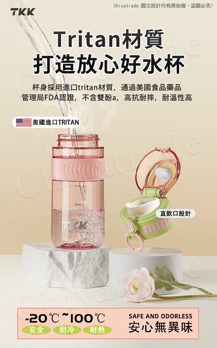 公司貨發票【TKK台灣代理】美國進口Tritan克洛伊系列隨手杯 手提式 運動水壺550ML(直飲口設計) | 蝦皮購物