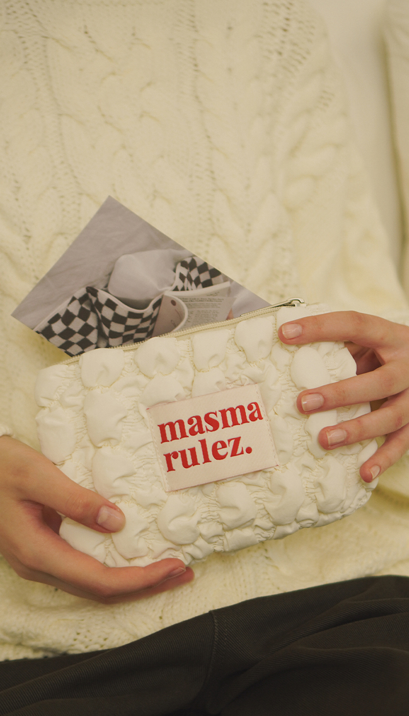 Masmarulez台灣總代』原廠公司貨＊Basic pouch _ Quilting Ivory | 蝦皮購物