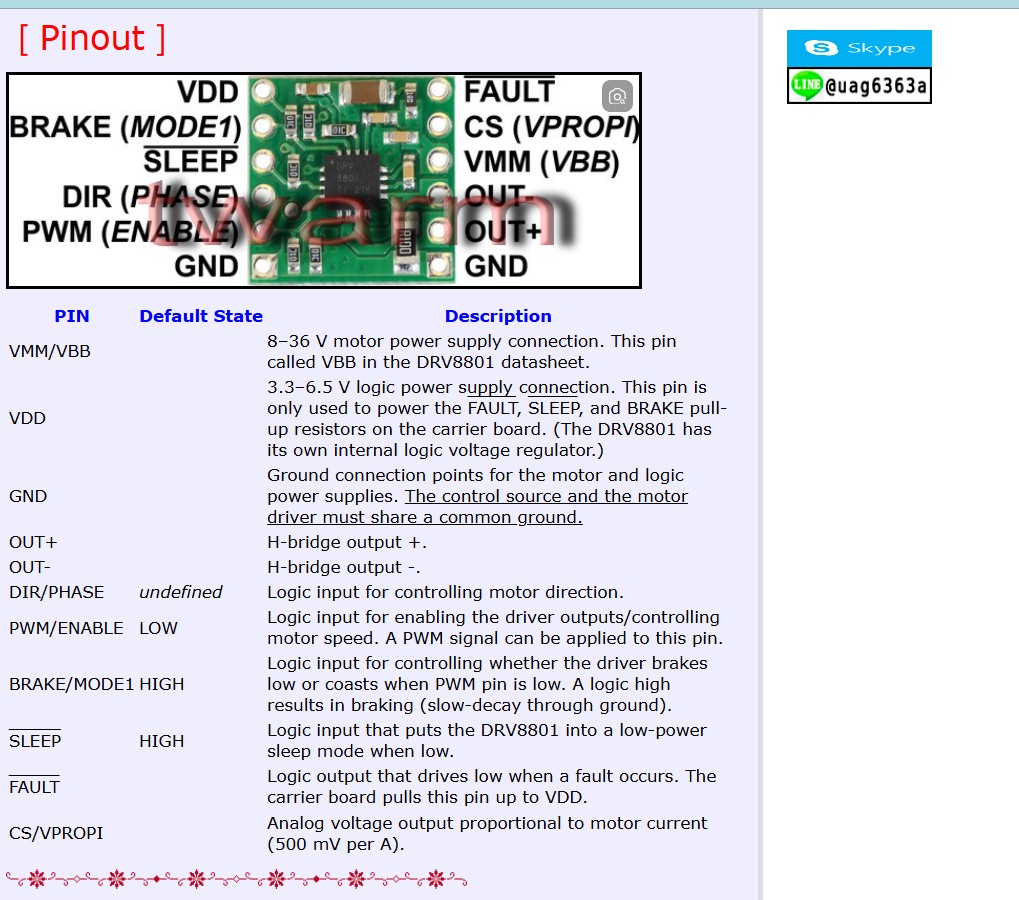 型號：PI2136，原廠 DRV8801 Single Brushed DC Motor Driver Carrier | 蝦皮購物