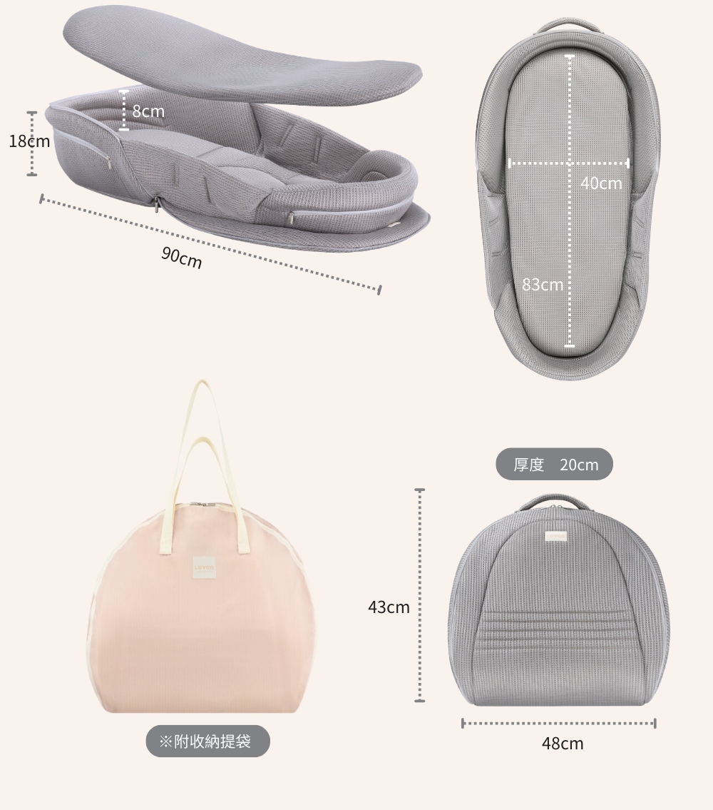 【LOVON】Ruya 折疊式攜帶床中床 (嬰兒床中床 可調斜度 攜帶型 新生兒睡窩 多功能床中床) | 蝦皮購物