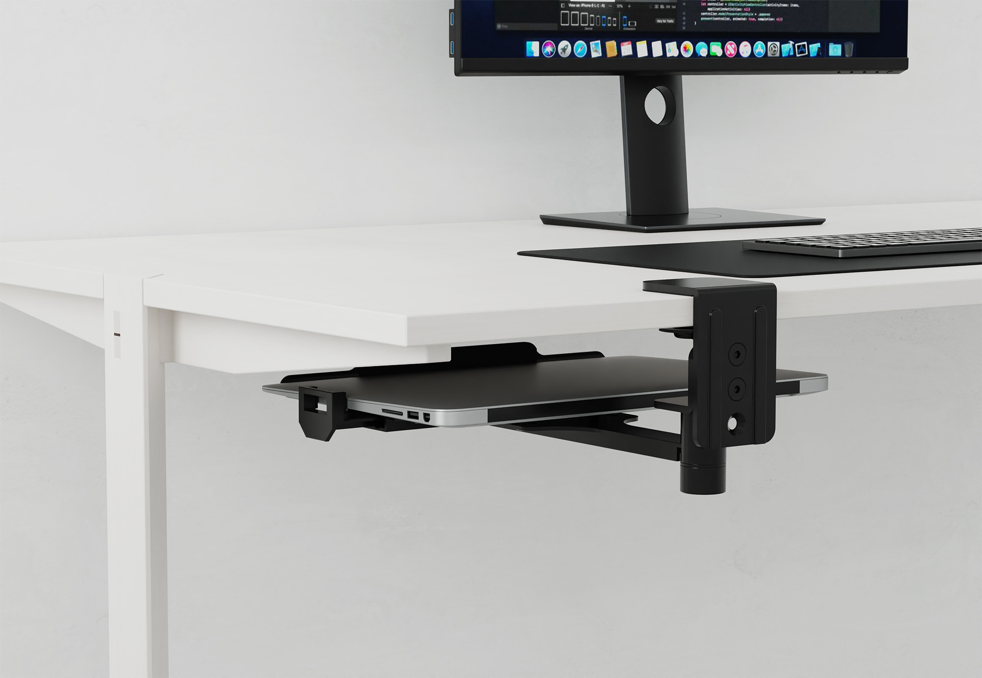 【瑞米 Raymii】VDA-12 夾桌式旋轉筆電托架 筆電收納架 升降桌托架 | 蝦皮購物