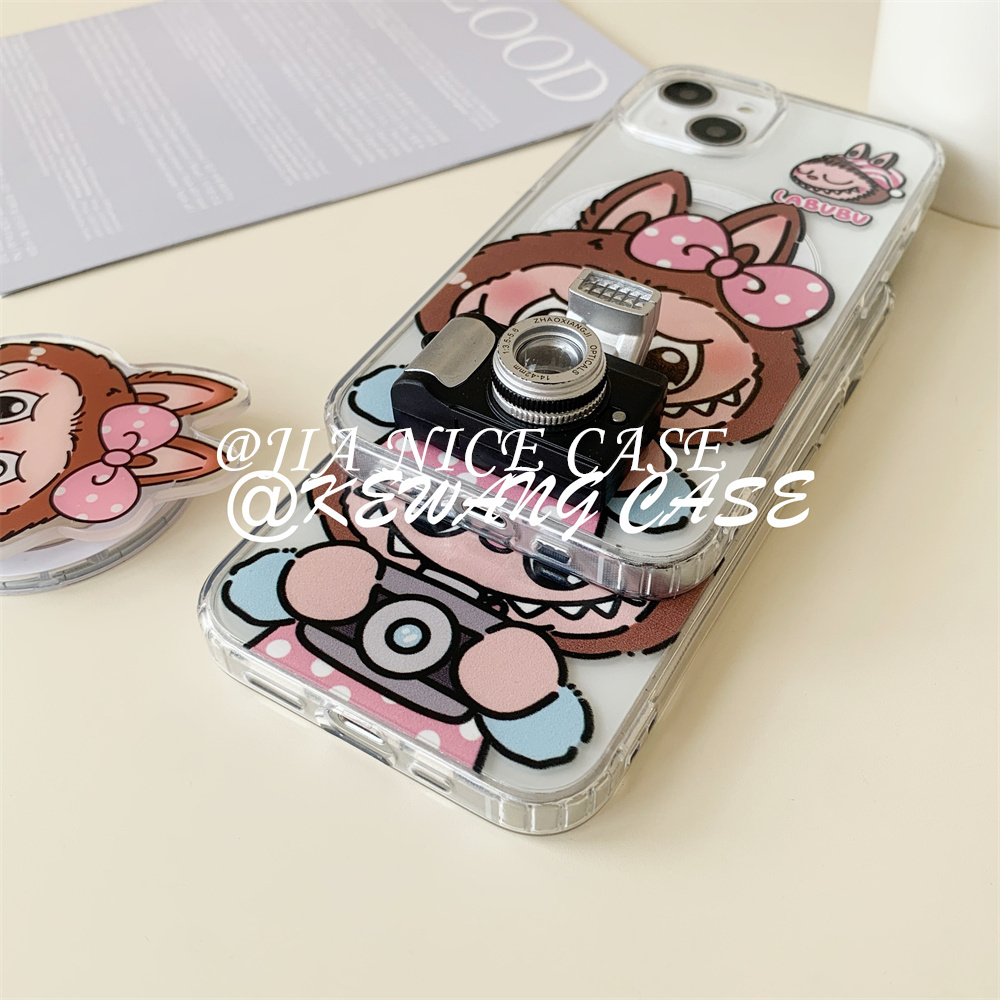 拍照拉布布iPhone11 12 13 14plus 15 16Pro max手機殼 卡通 magsafe磁吸支架 相機 | 蝦皮購物