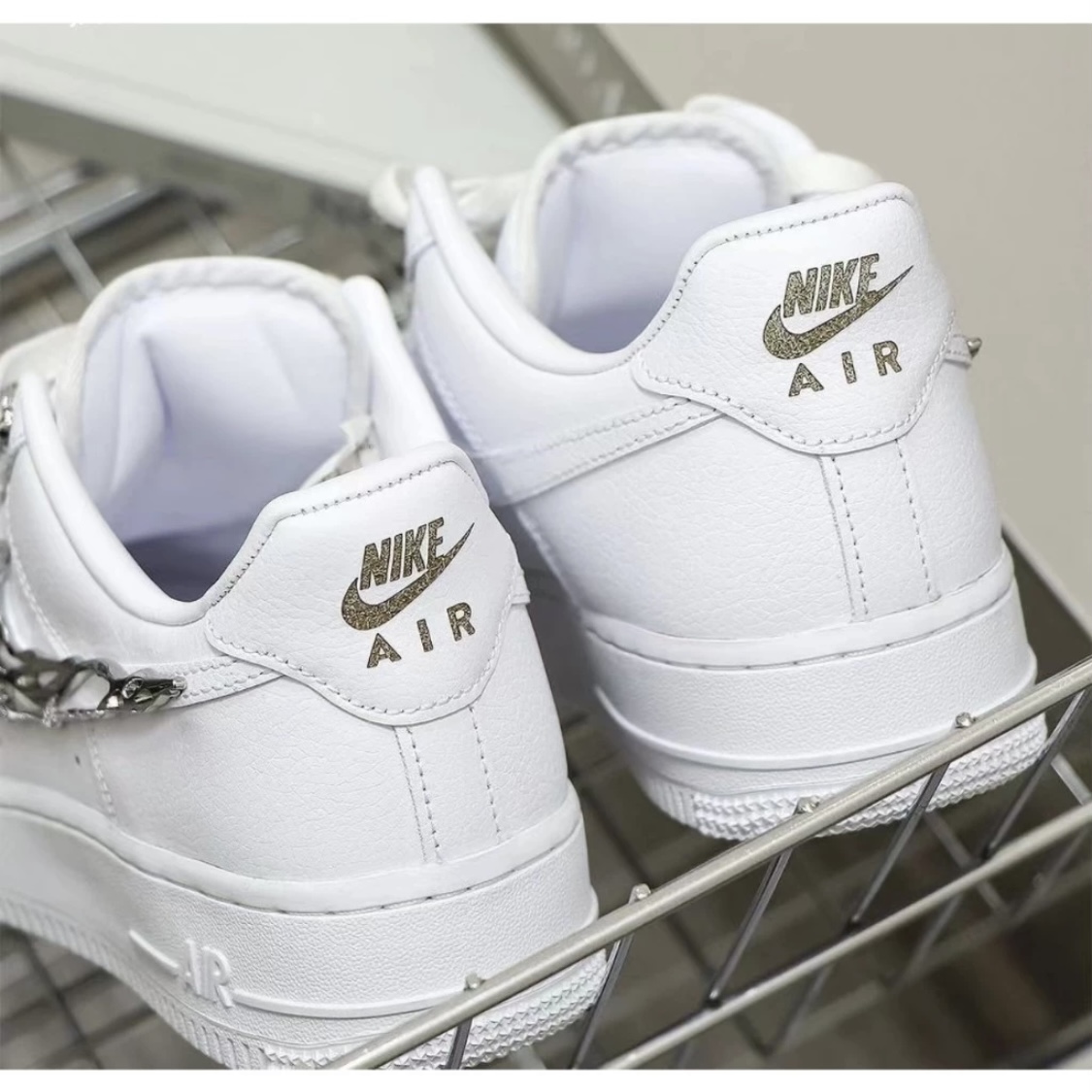 日本直郵 Nike Air Force 1 AF1 Molten Metal 休閒鞋 白銀 銀勾 液態 板鞋 運動鞋 | 蝦皮購物