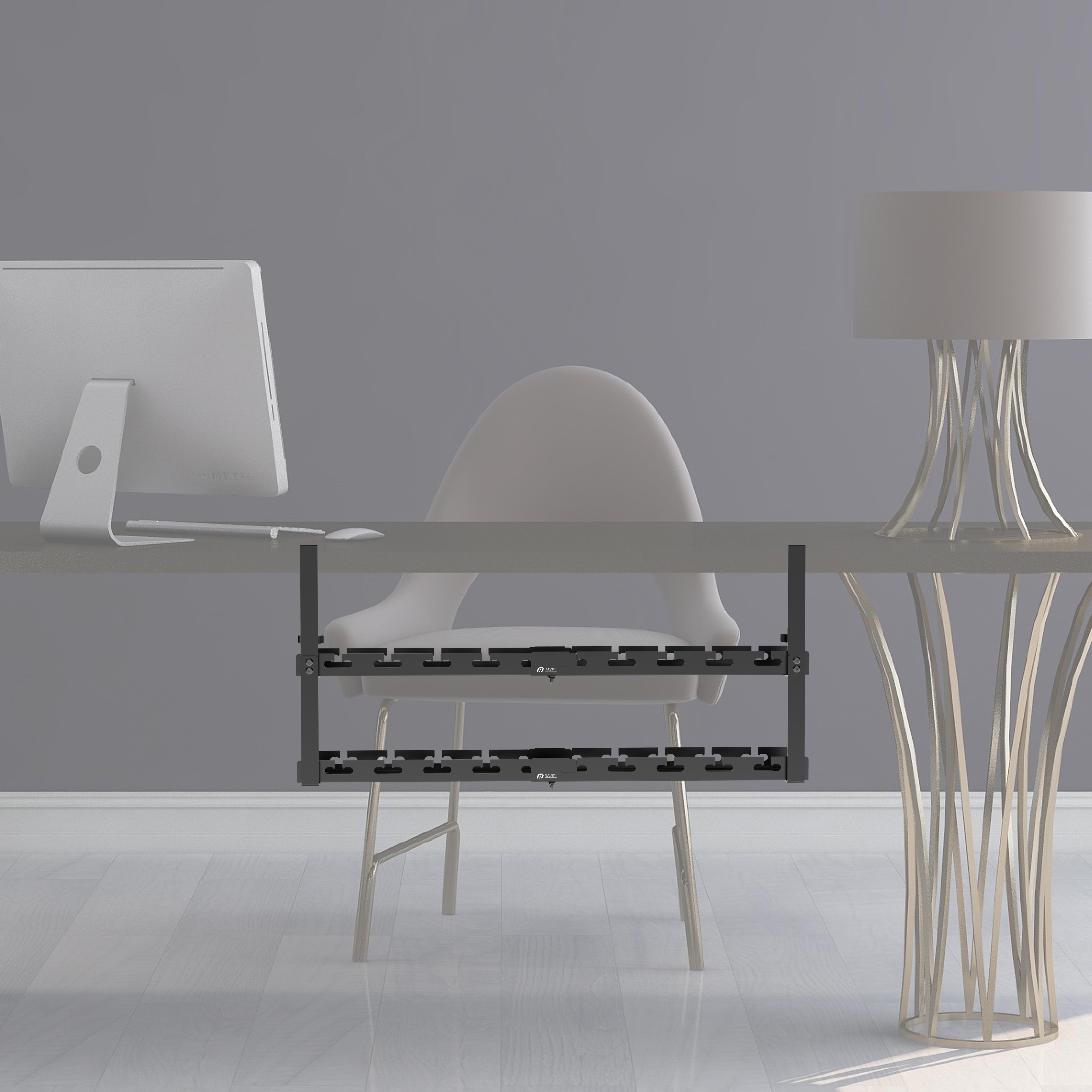 【瑞米 Raymii】 LSA-93 夾桌式雙層可伸縮桌下理線收納槽 延長線收納架 電纜管理 線材收納 | 蝦皮購物