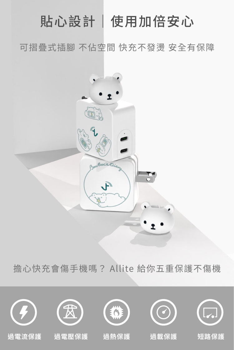 【Allite x 白白日記聯名】Allite A1 65W氮化鎵快充頭《有點厲害日韓代購》充電器 快充 | 蝦皮購物