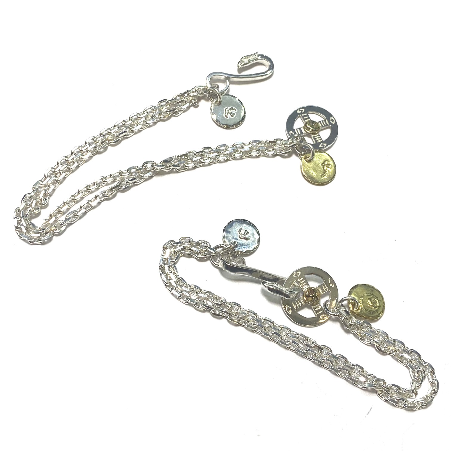 【全館免運】大銀家 s925 純銀 精工 GORO'S 高橋 金餅 銀餅 雙層 太角鍊 情侶 手鍊 | 蝦皮購物