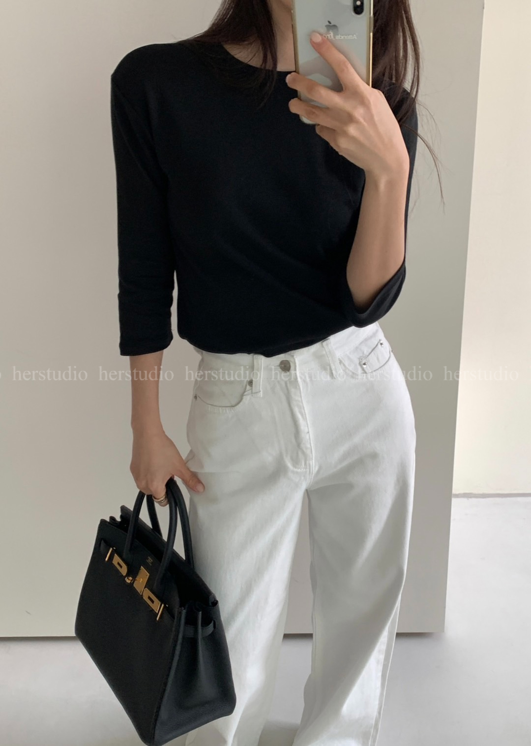 HERStudio韓國代購 簡約日常七分袖素T(4col) | 蝦皮購物