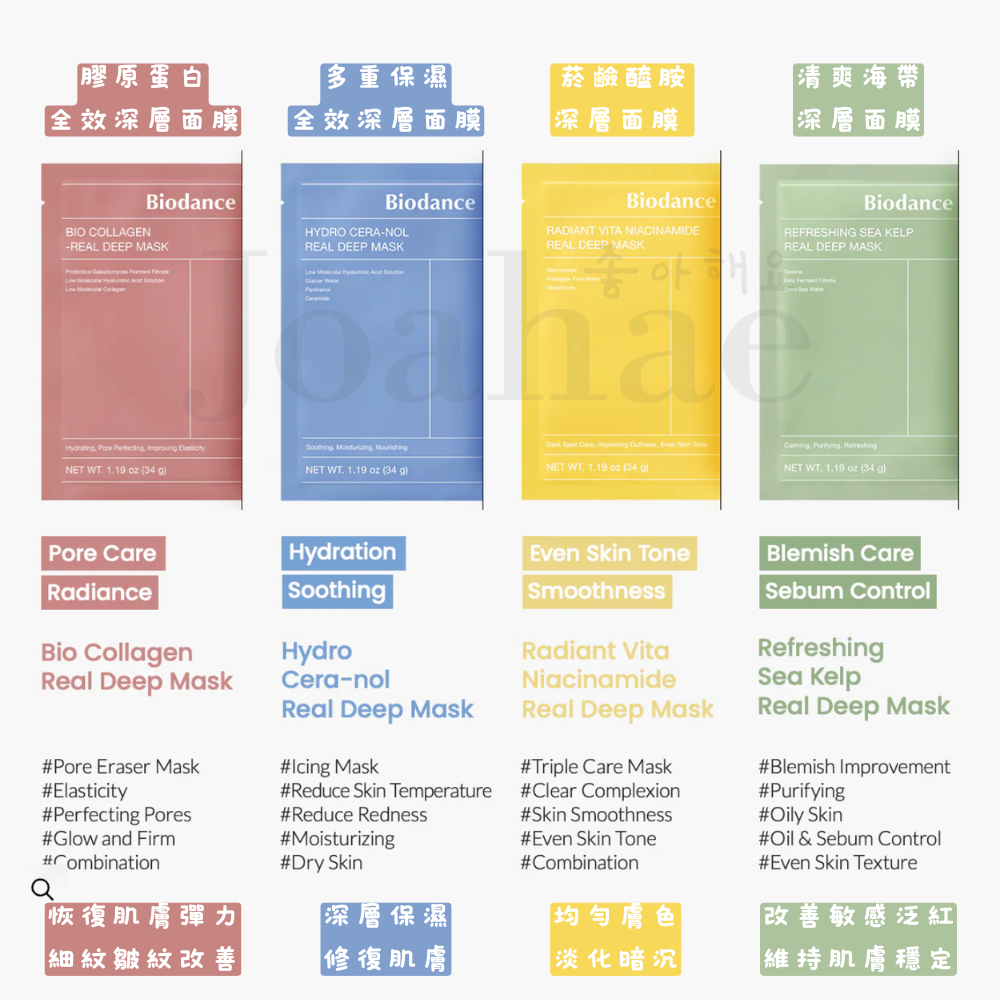【Joahae】Biodance｜新款搶先上市 防偽標籤 膠原蛋白深層全效面膜 多重保濕 菸鹼醯胺 清爽海帶 Bio | 蝦皮購物