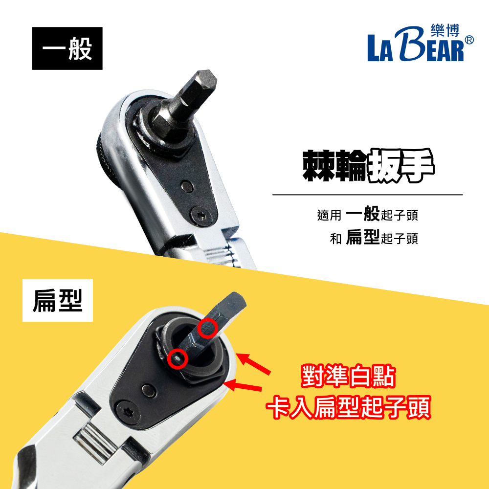 【Labear】扁型1/4" HEX棘輪頭 72齒 角度鎖定 2分扁起子頭組 工具鉗可裝 多功能棘輪頭 兩用扁起子 帶磁 | 蝦皮購物