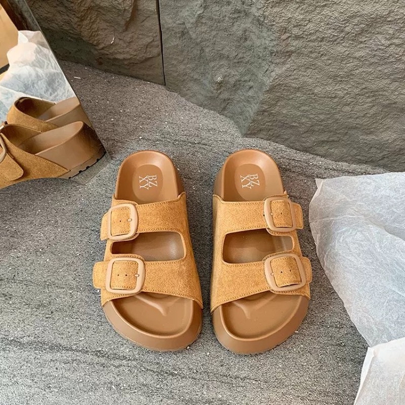 【Joyishoes】台灣出貨 厚底拖鞋 休閒拖鞋 休閒涼拖鞋 厚底涼拖鞋 拖鞋女 麂皮拖鞋 厚底休閒拖鞋#G802 | 蝦皮購物