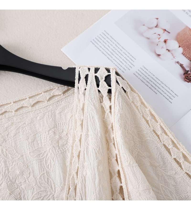 【PAPI】寬袖鈎花棉麻開衫外套 春夏新款韓系INS休閒百搭長袖鏤空防曬罩衫外套薄外套 女裝批發價 【33402】 | 蝦皮購物