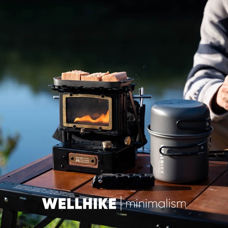露營玩什麼 WELLHIKE 觀景爐 小壁爐 贈收納包 手提煤油觀火爐 復古戰術壁爐 煤油燈 煤油爐 氣氛煤油燈 氣氛燈 | 蝦皮購物