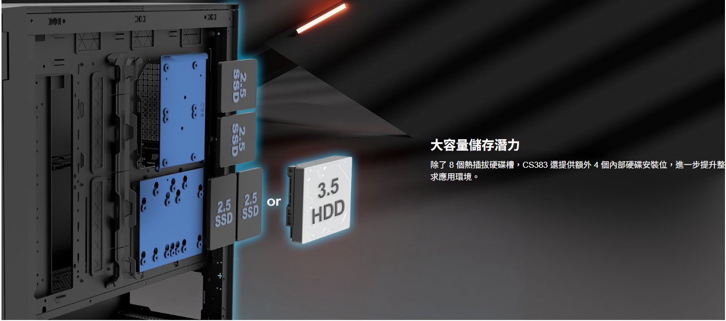 小白的生活工場*銀欣 (CS383) 8槽SAS-12G / SATA-6G熱插拔高效能 E-ATX NAS 機殼 | 蝦皮購物