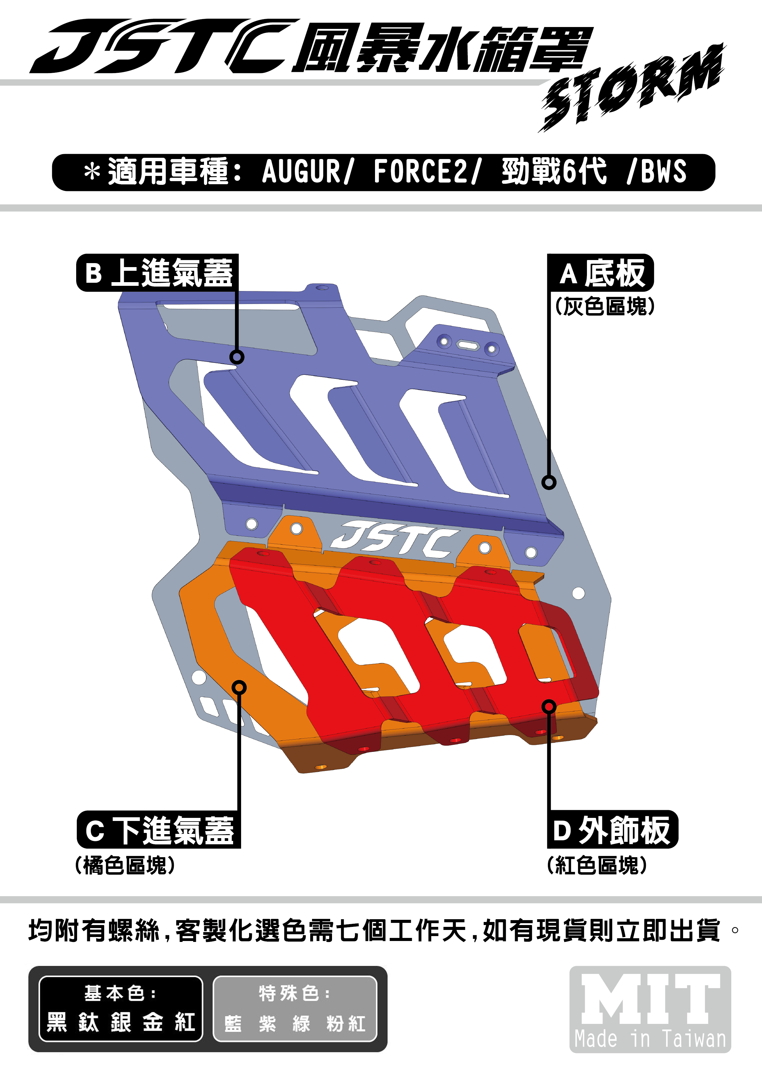 【JSTC】風暴水箱罩 SYM DRG MMBCU JETSL 六代勁戰 水冷BWS FORCE 2.0 多片式水箱護蓋 | 蝦皮購物