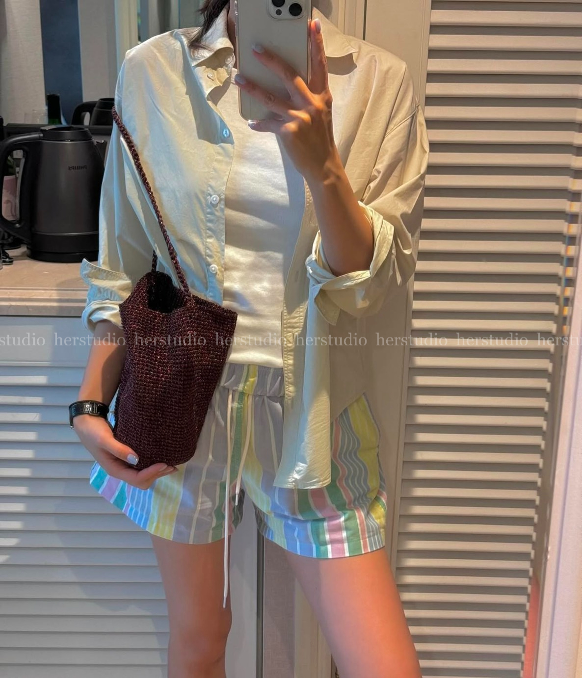 HERStudio韓國代購 設計師款金屬編織水桶包(5col) | 蝦皮購物