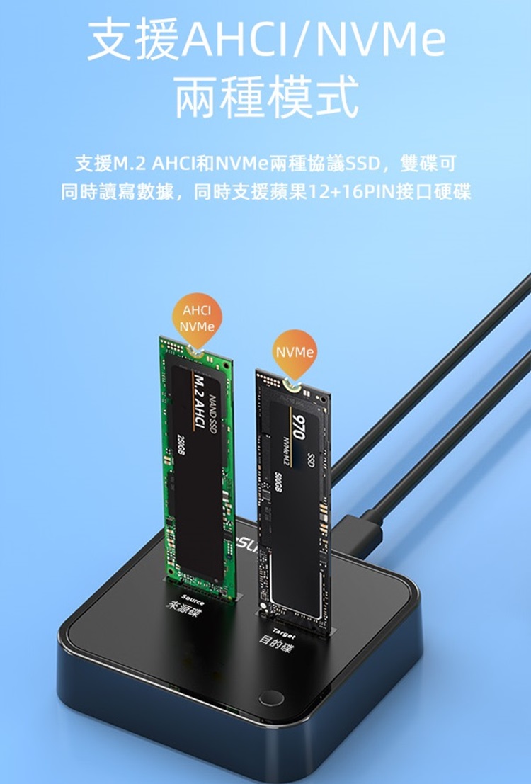 CyberSLIM M2-DC M.2硬碟外接盒 M.2 NVMe PCIe雙碟SSD對拷機 TypeC | 蝦皮購物