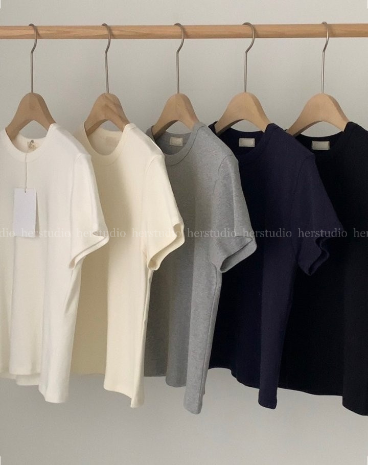 HERStudio韓國代購 基本款日常圓領素T(5col) | 蝦皮購物