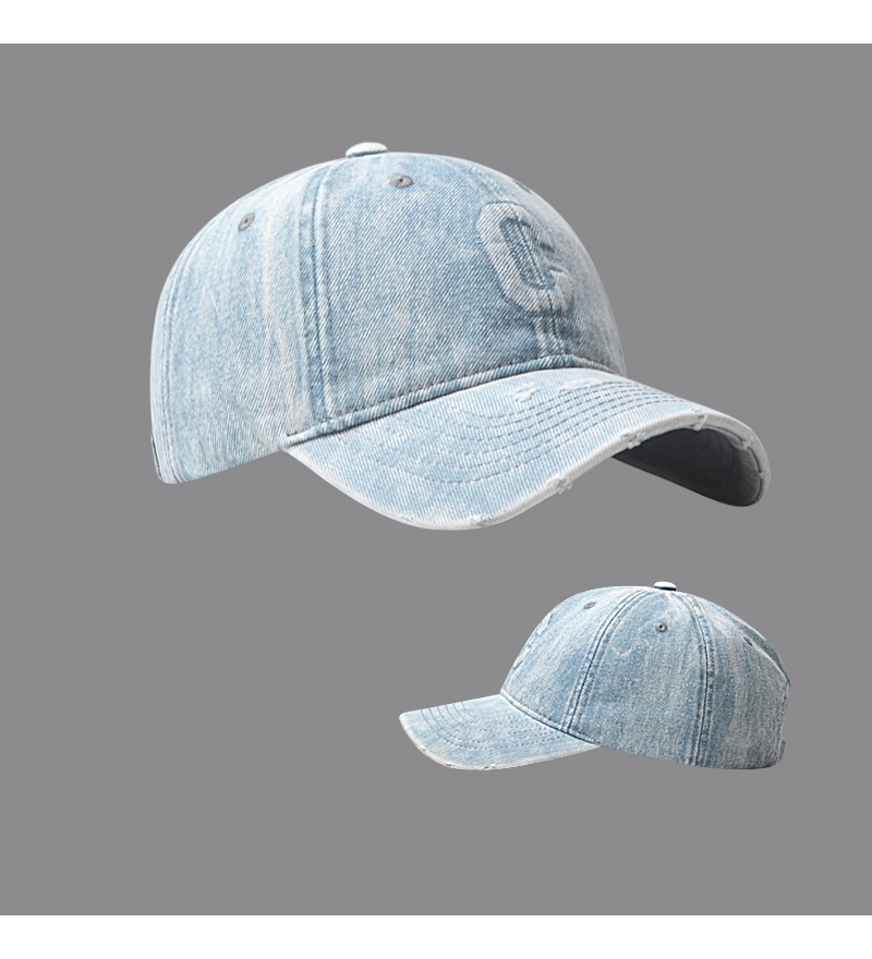 字母牛仔棒球帽【0525】PAPI女裝批發價春夏新款韓系INS休閒百搭復古水洗牛仔破洞遮陽帽 帽子 鴨舌帽 老帽 太陽帽 | 蝦皮購物