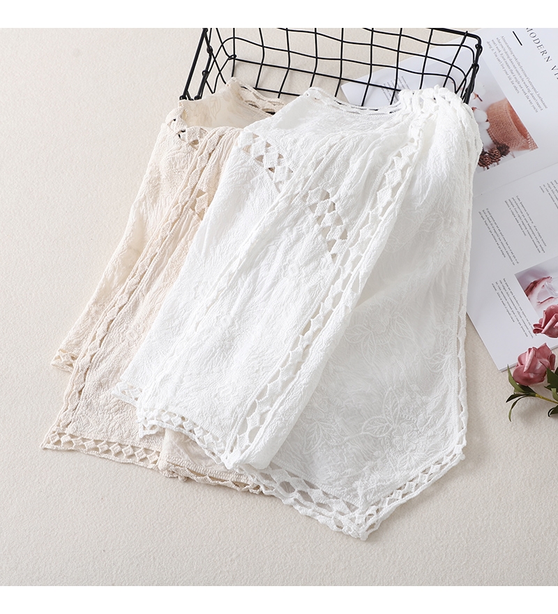 【PAPI】寬袖鈎花棉麻開衫外套 春夏新款韓系INS休閒百搭長袖鏤空防曬罩衫外套薄外套 女裝批發價 【33402】 | 蝦皮購物