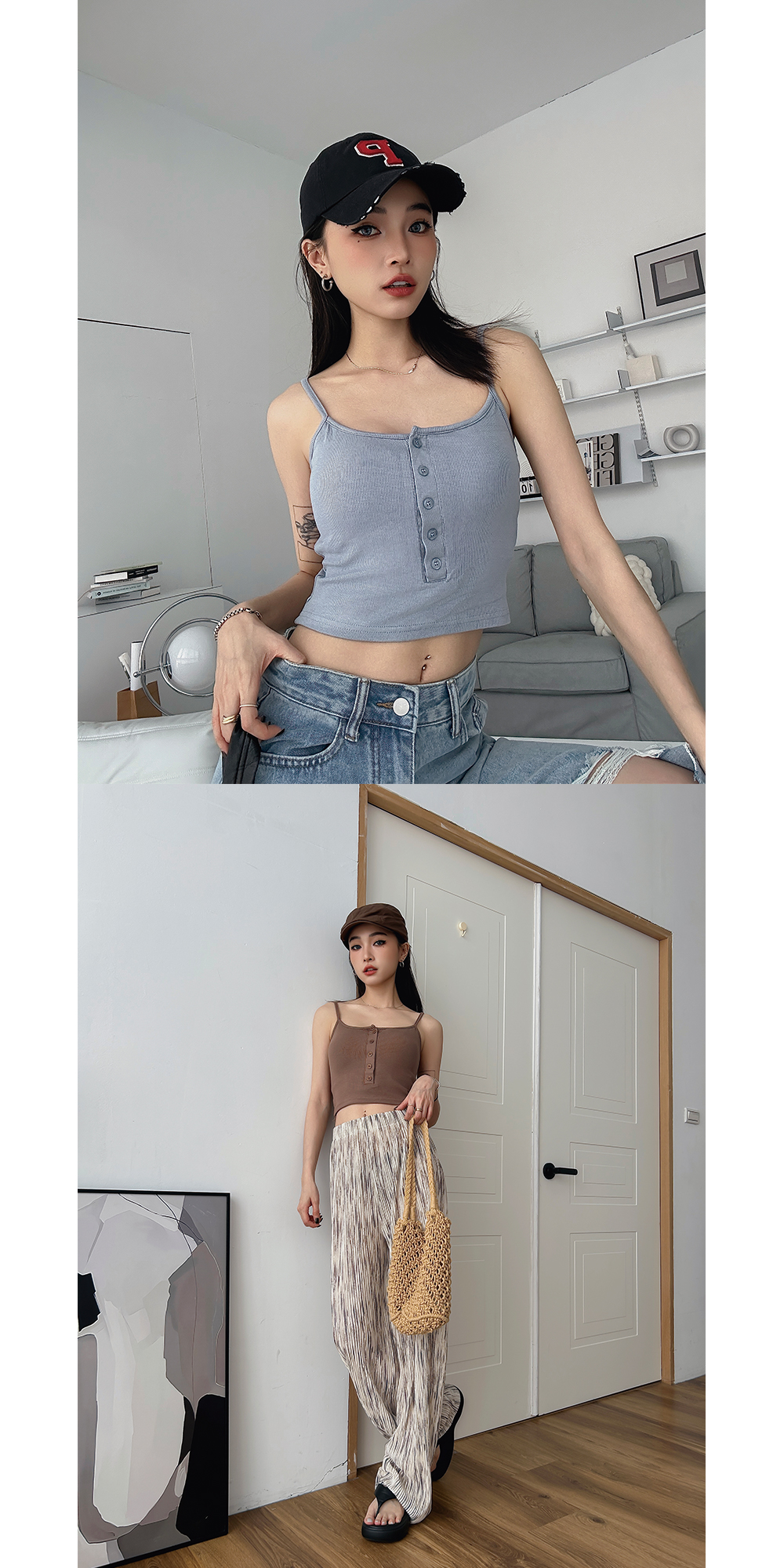 ninenine/半開釦細肩BRATOP【N150315】罩杯 小可愛 | 蝦皮購物