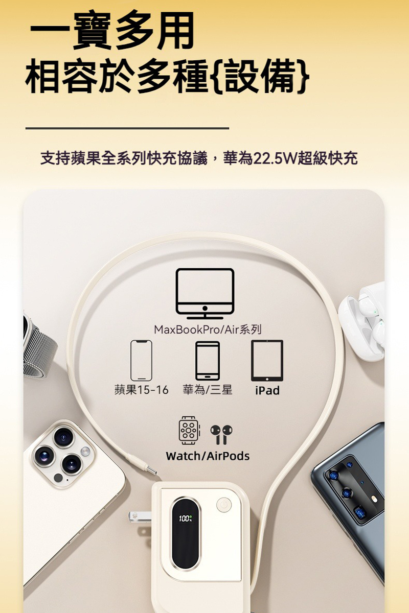 台灣發貨 伸縮線行充 66W快充 wh標識 行充20000mah 自帶線行動電源 多功能行充 行動電源快充 行充 | 蝦皮購物
