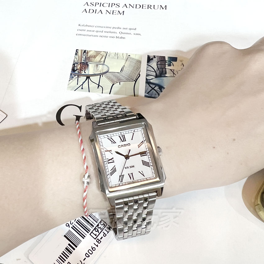 CASIO卡西歐 MTP-B190 原價3000 復古 簡約指針 不銹鋼 防水 手錶 方形錶【時間玩家】 | 蝦皮購物