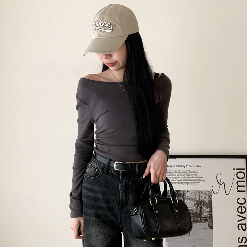 【FJstore】韓系美拉德風 復古保齡球包 方包 波士頓包 女生包包 包包 質感 韓系 溫柔 百搭 手提包 肩背包 | 蝦皮購物