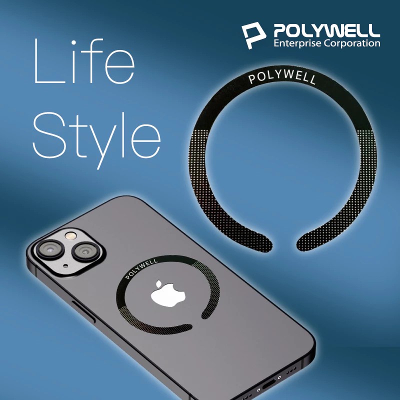 【POLYWELL】 Magsafe引磁環 磁環貼片 磁吸貼片 超薄 強力背膠 適用iPhone 【蘑菇生活家電】 | 蝦皮購物