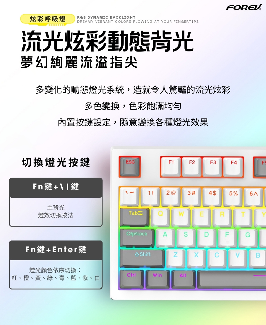 【現貨免等】FOREV 97鍵 機械鍵盤組 青軸款 中文注音 炫彩呼吸燈 鍵盤 青軸鍵盤 注音鍵盤 電腦鍵盤 電競鍵盤 | 蝦皮購物