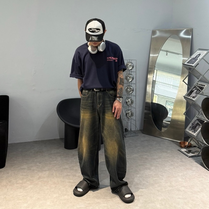 【BASIC】24H出貨｜韓國ARG斑駁短T 韓系 實拍 男女 寬鬆 百搭 落肩版型 小眾 痞帥 | 蝦皮購物